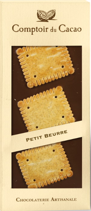 French Feast - Comptoir du Cacao Dark chocolate bar w/ petit beurre co ...